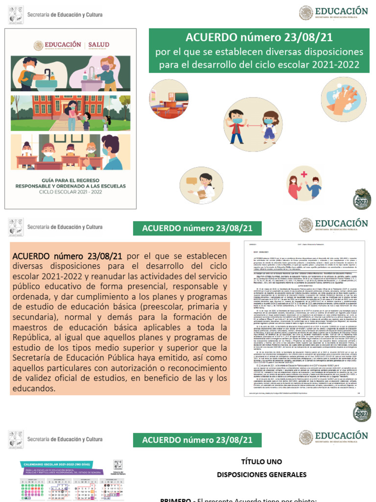Acuerdo Número 23 08 21 Regreso A Clase 2021 2022 Pdf Educación De 0142