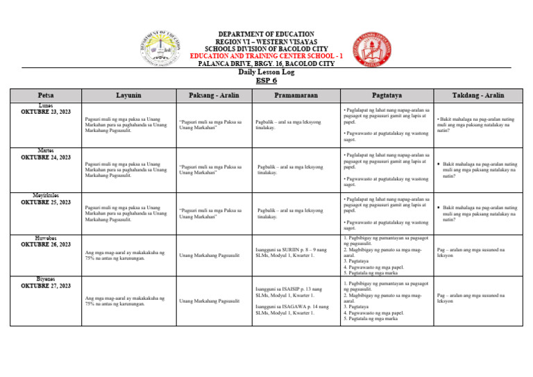 Esp Q1 - Week 8 & Exam | PDF
