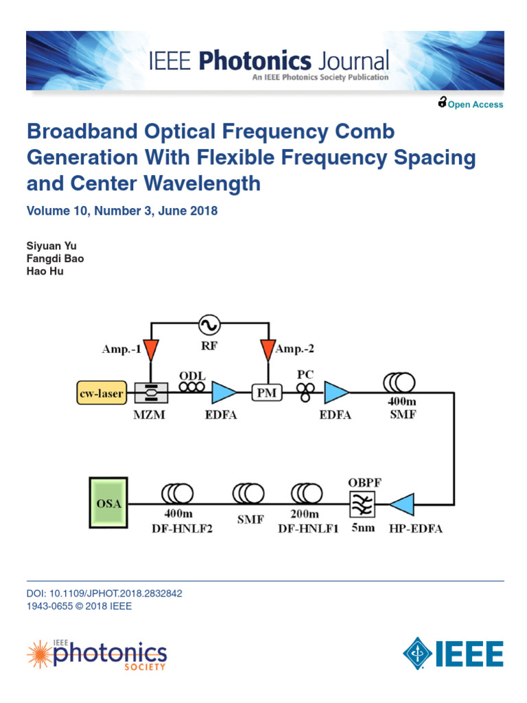 Broadband Optical Frequency Comb Generation With Flexible Frequency Spacing and Center ...