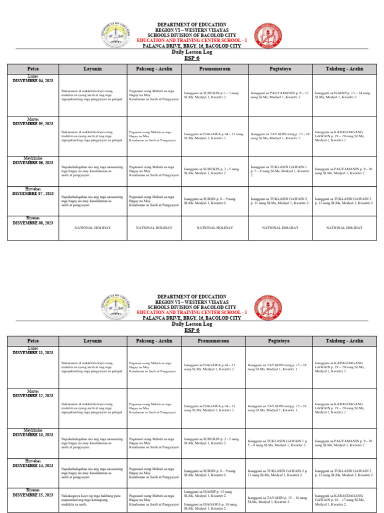 Esp Q2 - Week 5 & 6 | PDF