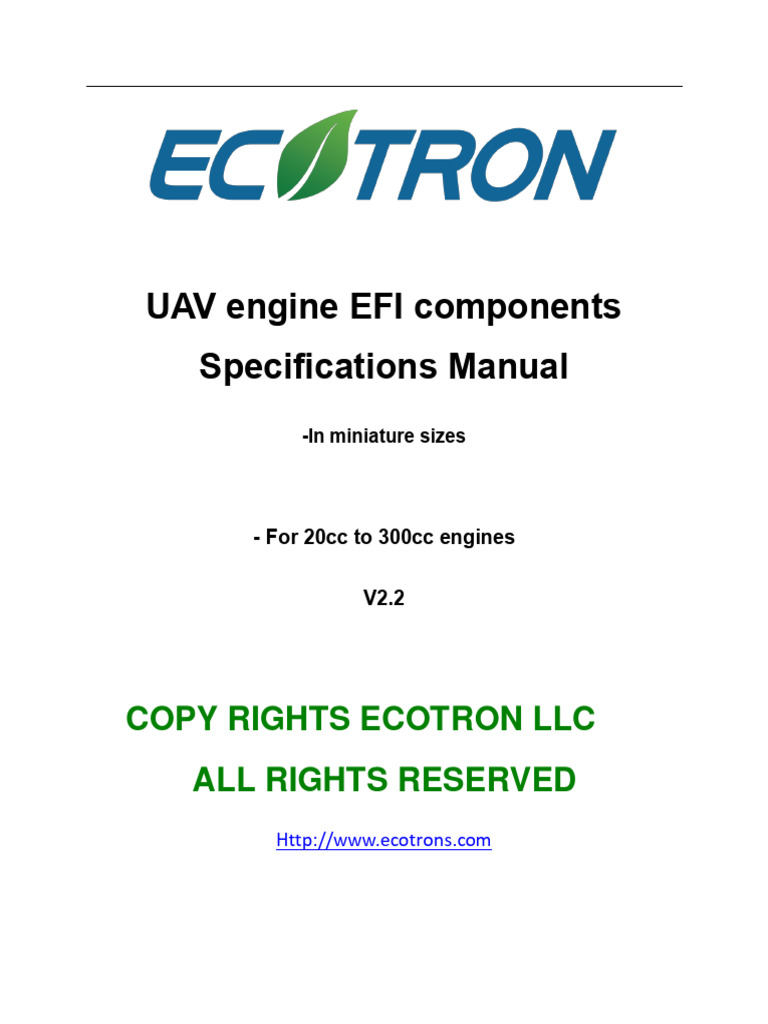 UAV Engine EFI Specs Guide | PDF | Fuel Injection | Throttle