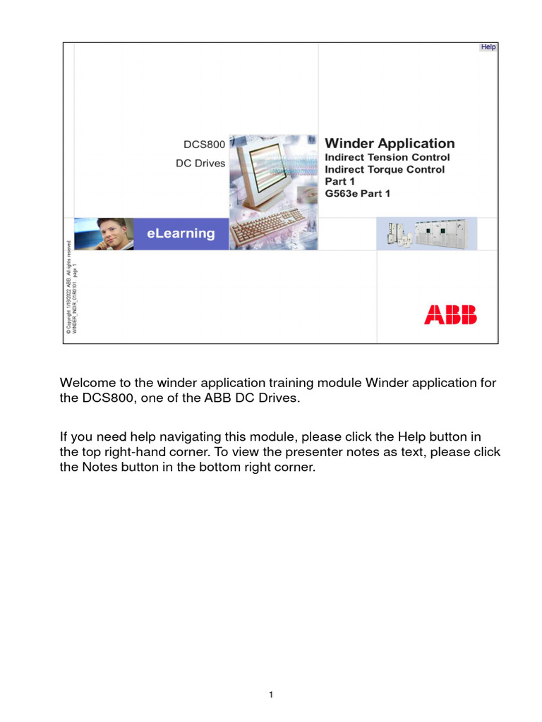 DCS800 Winder Application Training | PDF | Parameter (Computer ...