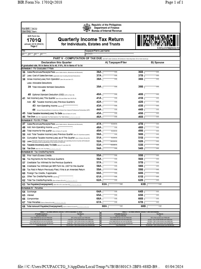 War - Room 1701q 1st Quarter 2024 Pt2 | PDF | Income Tax | Tax Deduction
