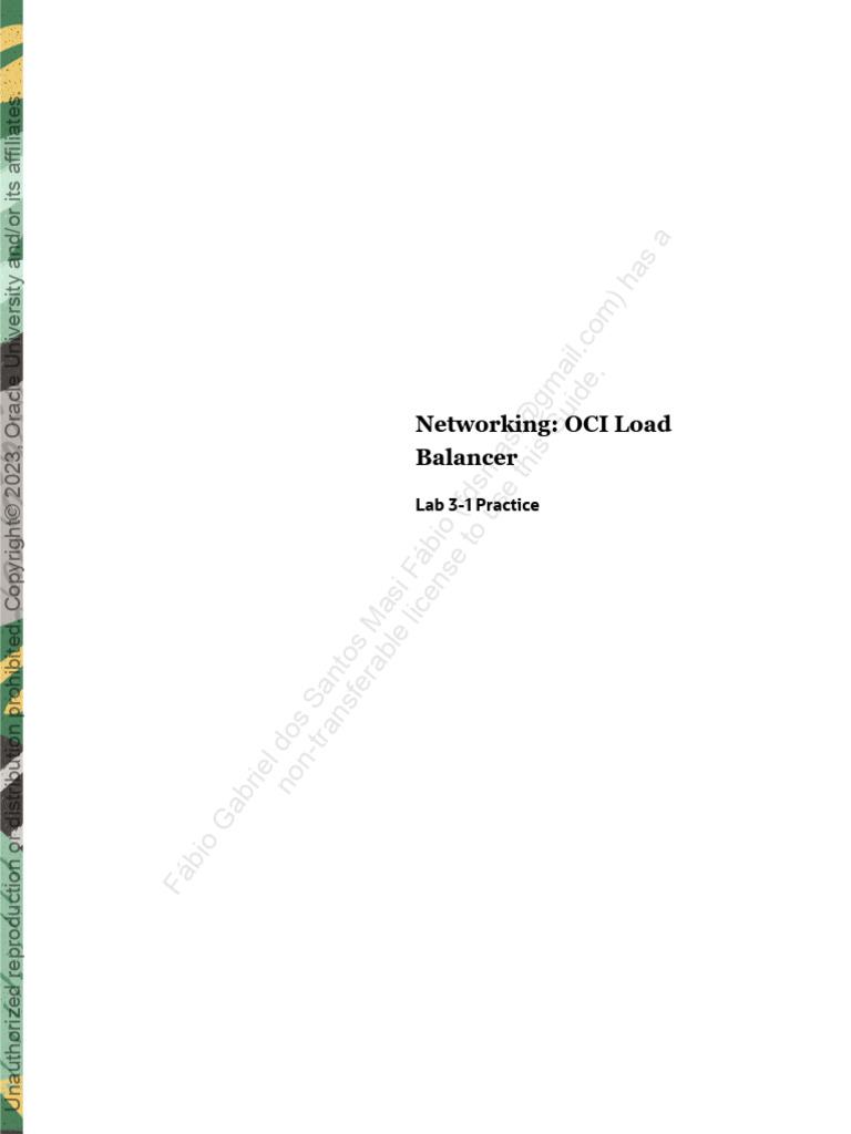 Networking OCI Load Balancer Lab 3-1 Practice | PDF | Load Balancing (Computing ...