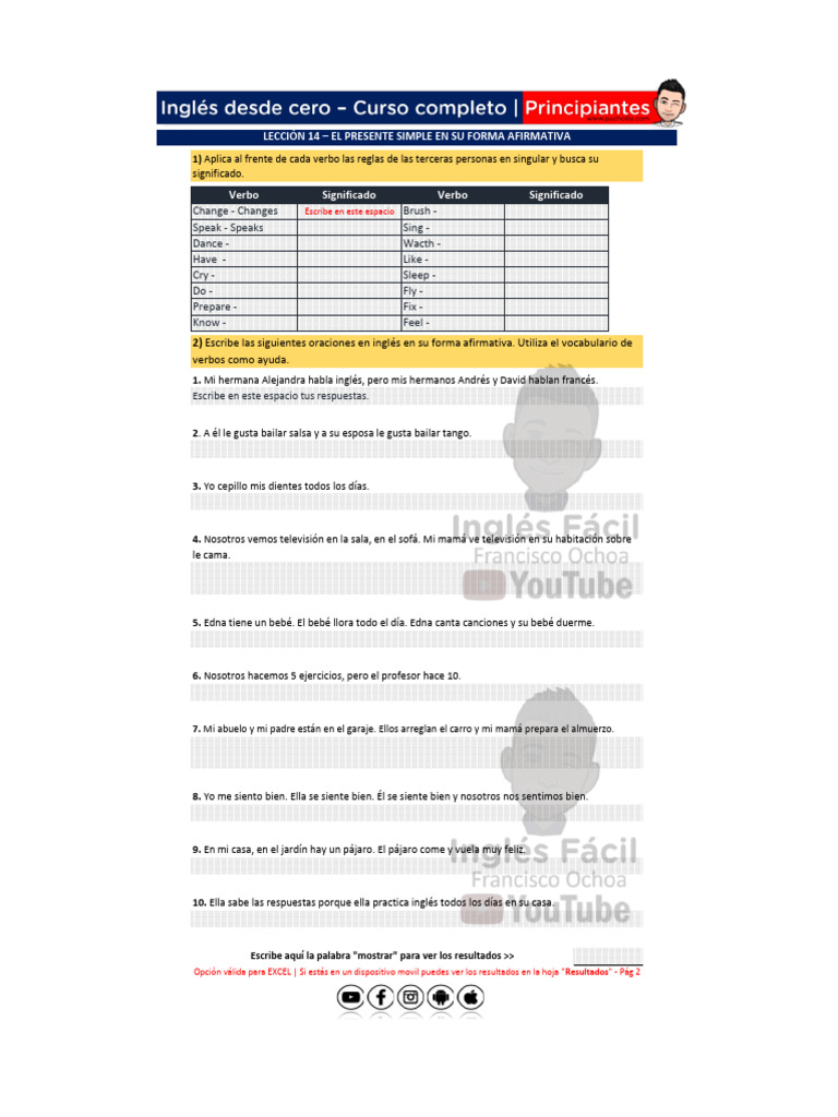Lección 14 - El Presente Simple y Sus Reglas | PDF