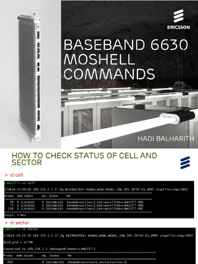 4 BaseBand 6630 Moshell Commands | PDF
