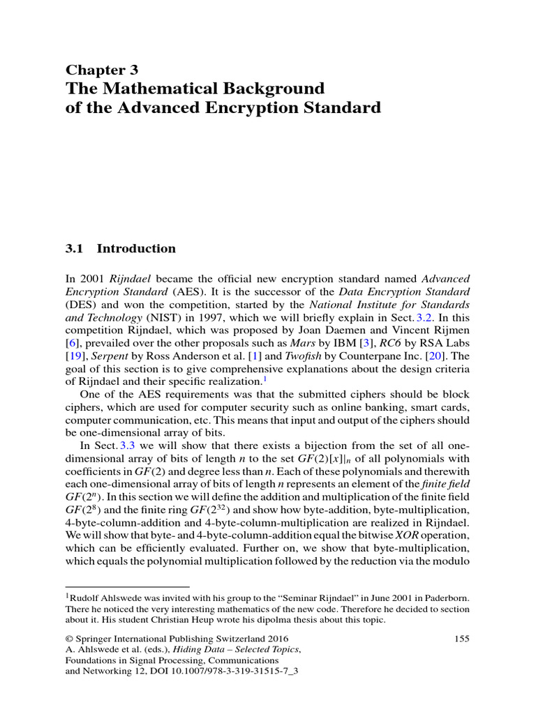 Aes1 2016 | PDF | Cryptography | Field (Mathematics)