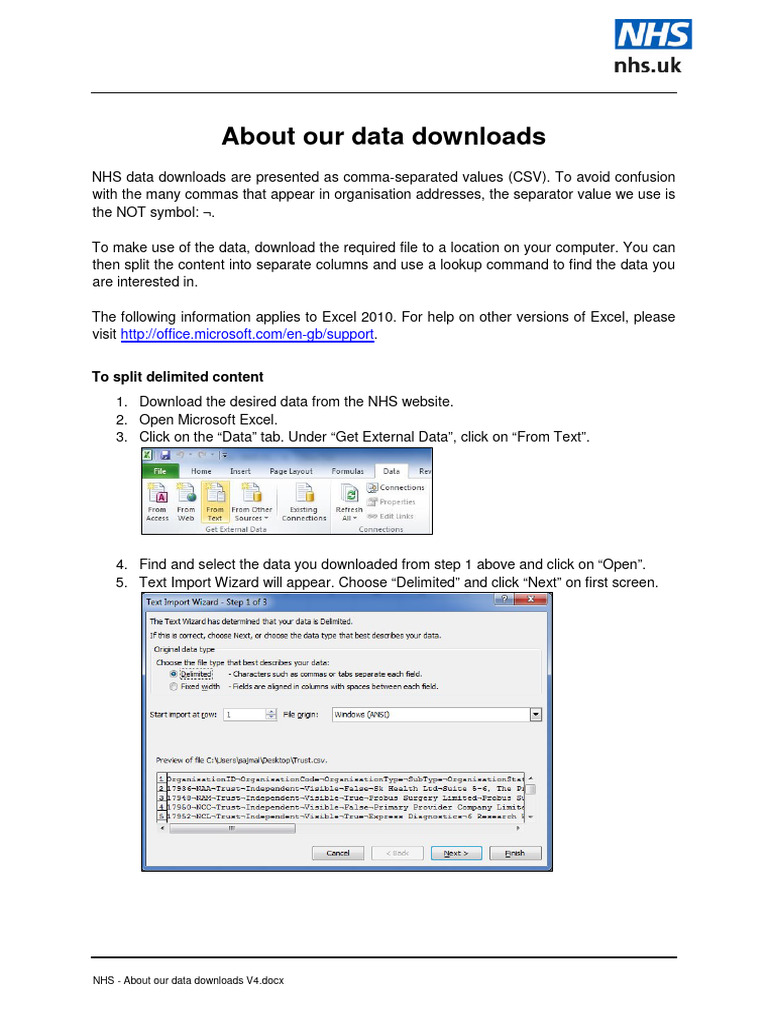 Nhs Website About Our Data Downloads | PDF | Computer Programming ...