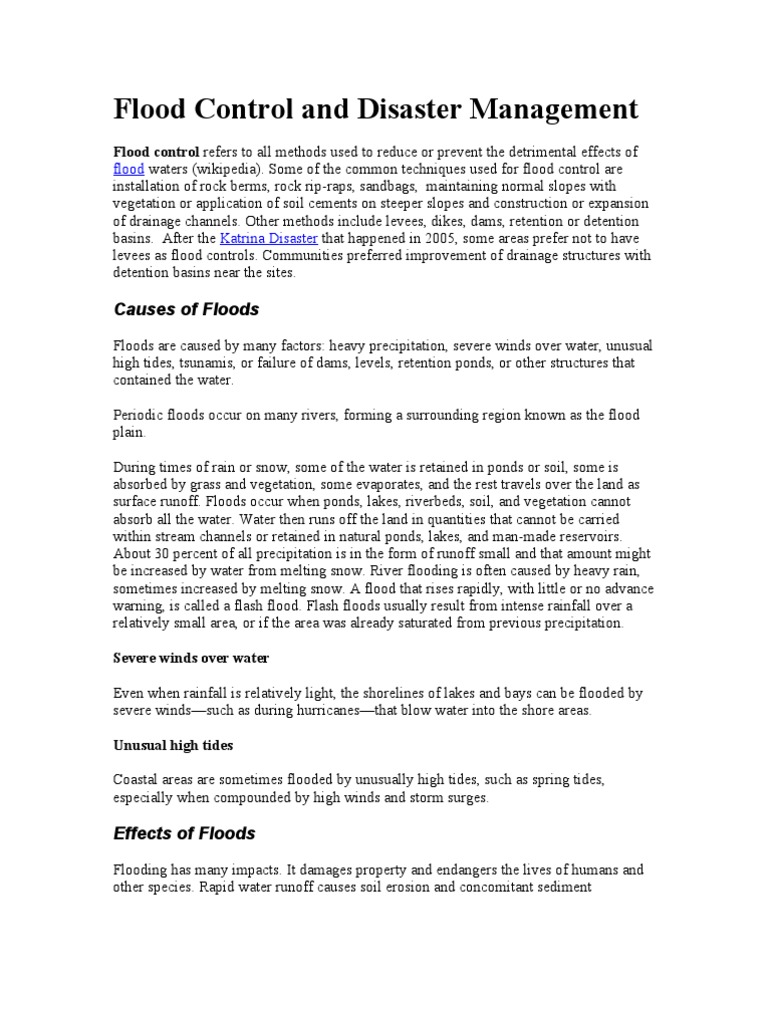 Flood Control and Disaster Management: Causes of Floods | PDF | Flood ...