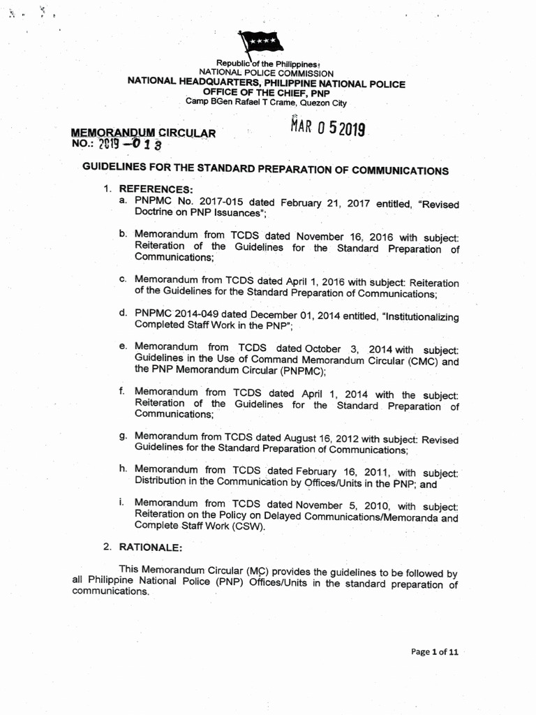 MC 2019 013 Guidelines For Standard Preparation of Communications | PDF MC 2019 013 Guidelines For Standard Preparation of Communications | PDF