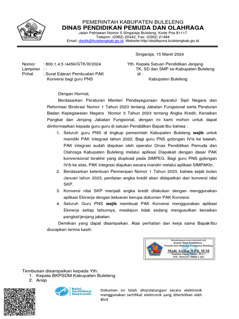 Pembuatan PAK Konversi untuk Guru PNS | PDF