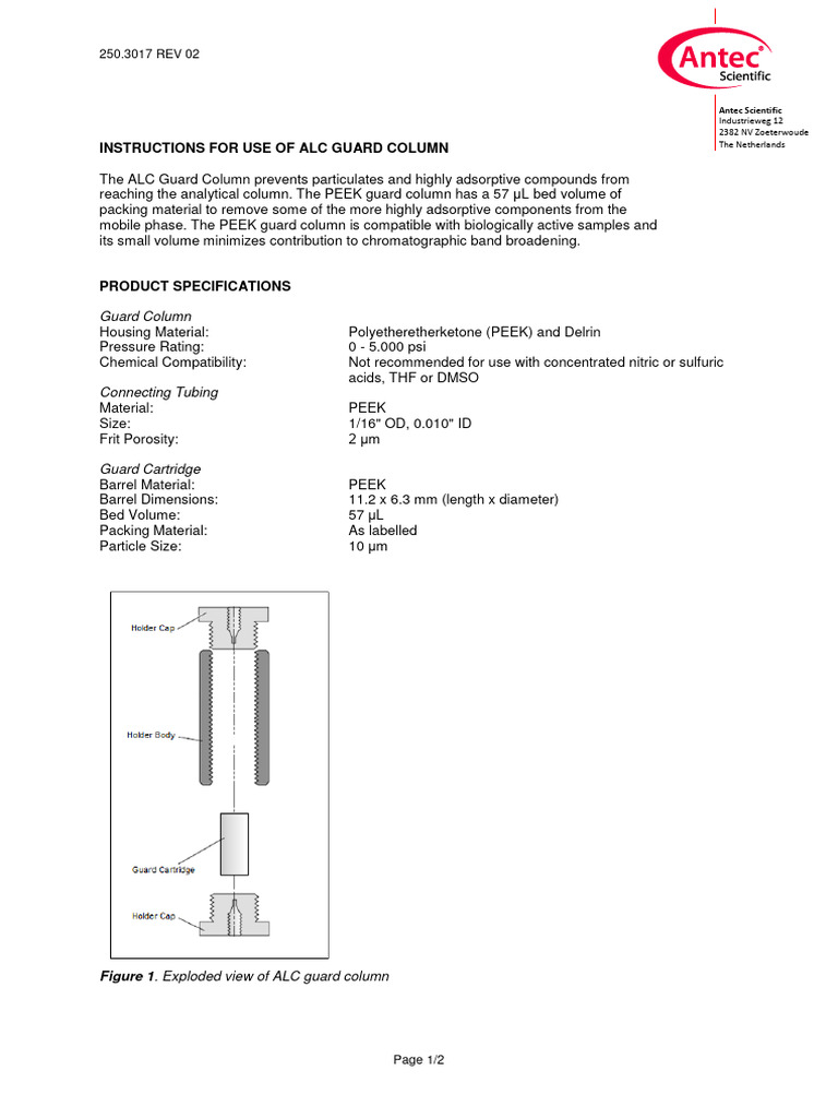 250 - 3017 - 02 - ALC Guard Column Use Instructions | PDF | Leak ...