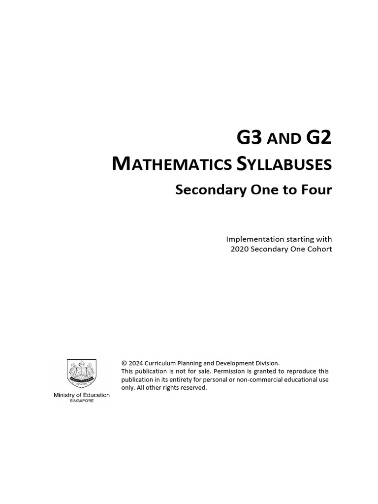 2020 G3 and G2 Mathematics Syllabuses | PDF | Mathematics | Trigonometric Functions