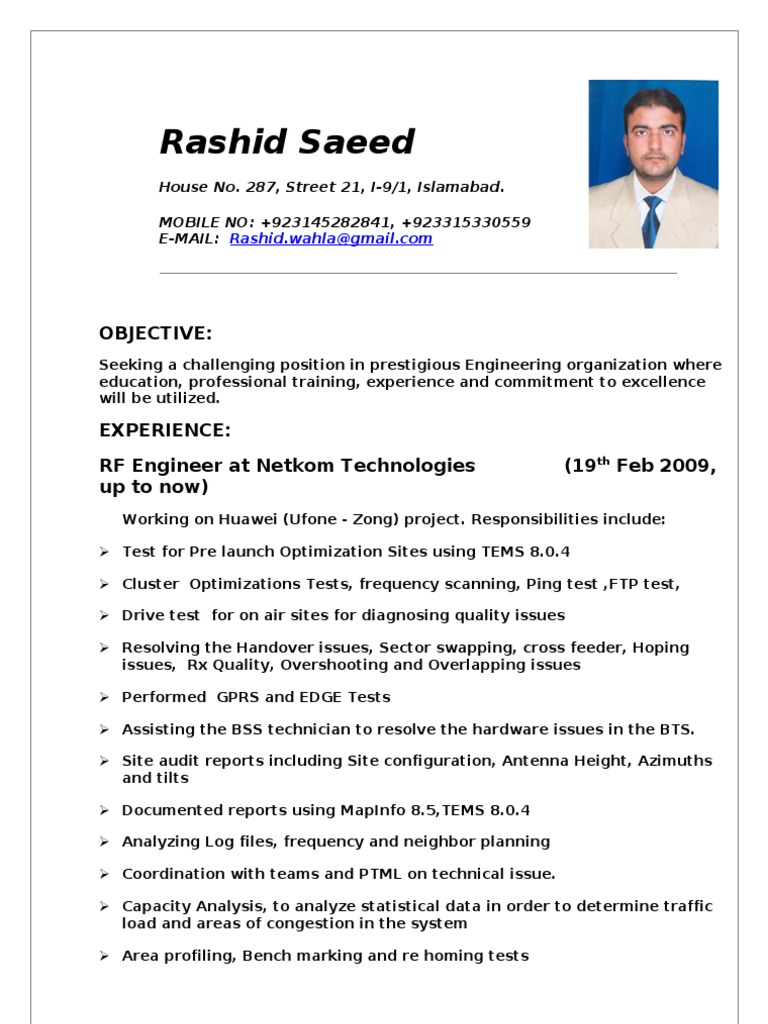 Rashid CV | PDF | Communication | Telecommunications