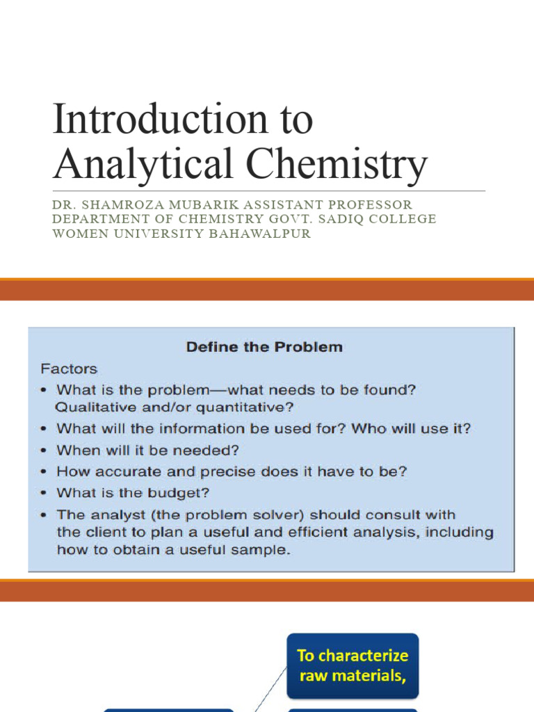 Introduction to Analytical Chemistry 2nd Presentation | PDF | Analytical Chemistry | Iron
