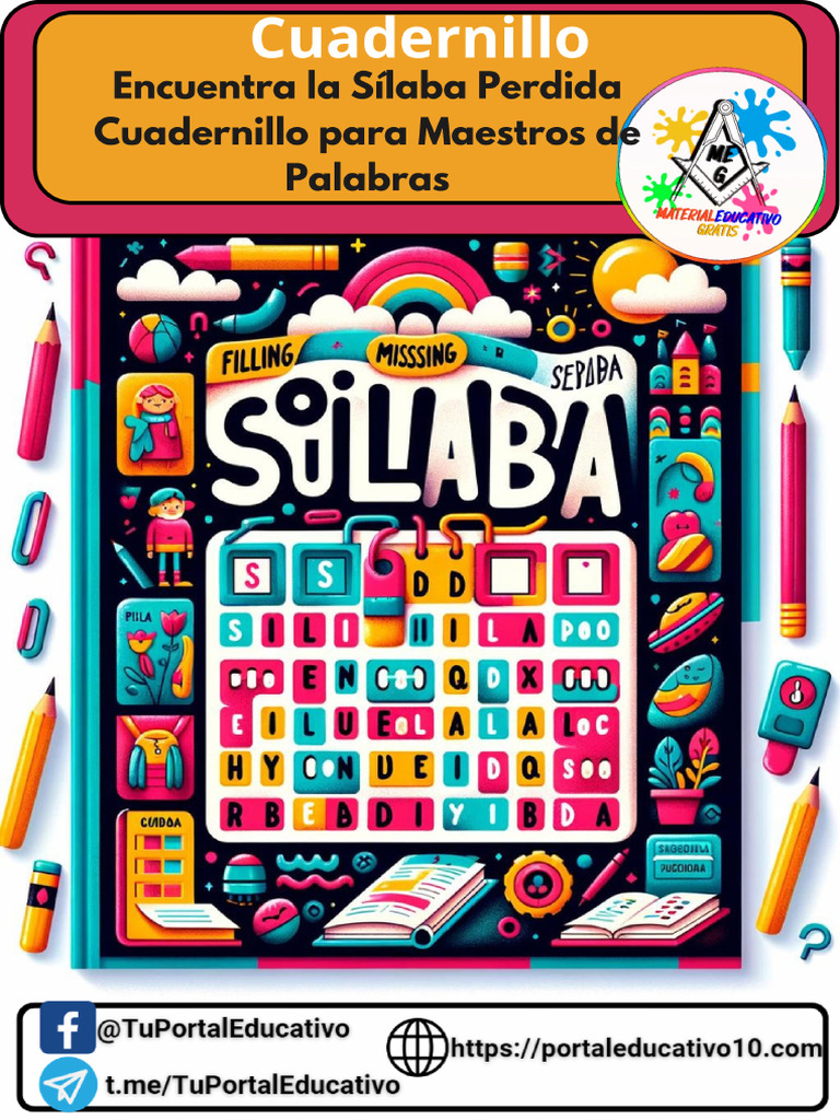 Encuentra La Sílaba Perdida Cuadernillo para Maestros de Palabras ...