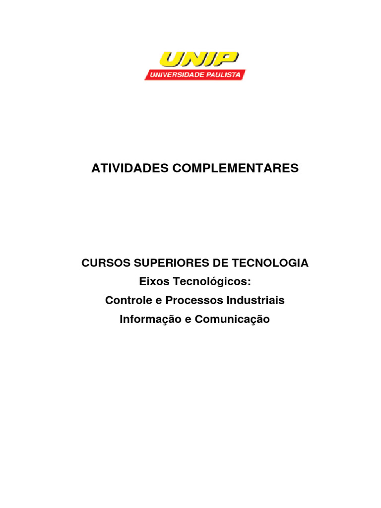 Atividades Complementares - Cursos de Gestão | PDF | Pedagogia