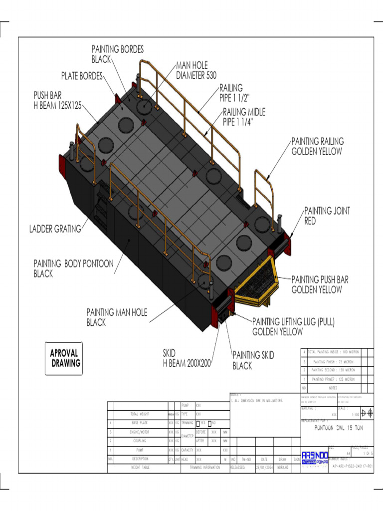 Aip-Arc-P1502-240117-R01-Assembly Pontoon Aproval | PDF | Engineering ...