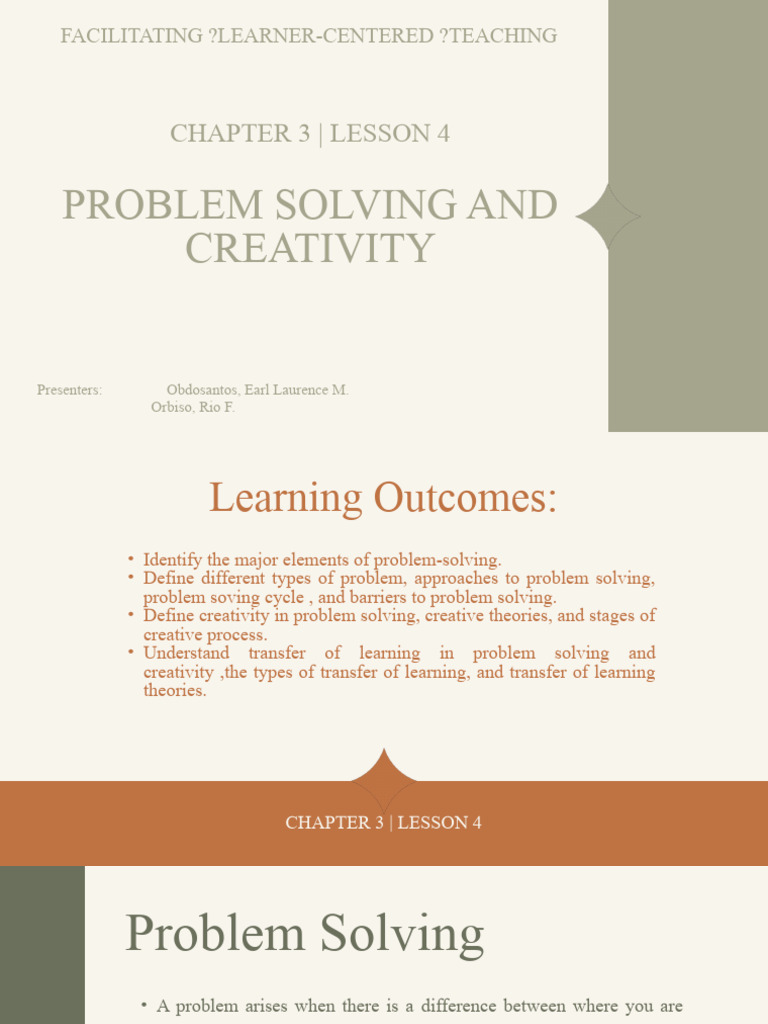 Chapter 3 Lesson 4 ProfEd 3 | PDF | Creativity | Thought Chapter 3 Lesson 4 ProfEd 3 | PDF | Creativity | Thought