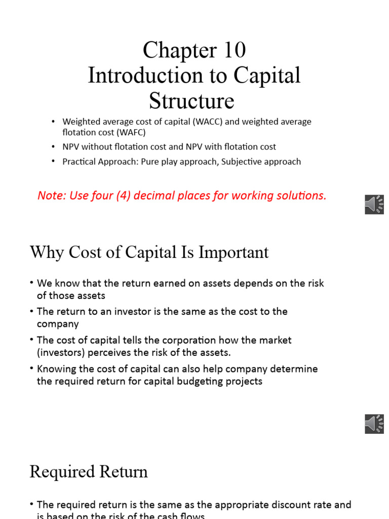 Chapter 10 Fin430 Intro To Capital Structure | PDF | Cost Of Capital ...