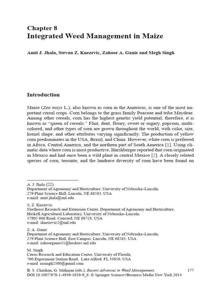 Integrated Weed Mana. in Corn | PDF | Crop Rotation | Herbicide