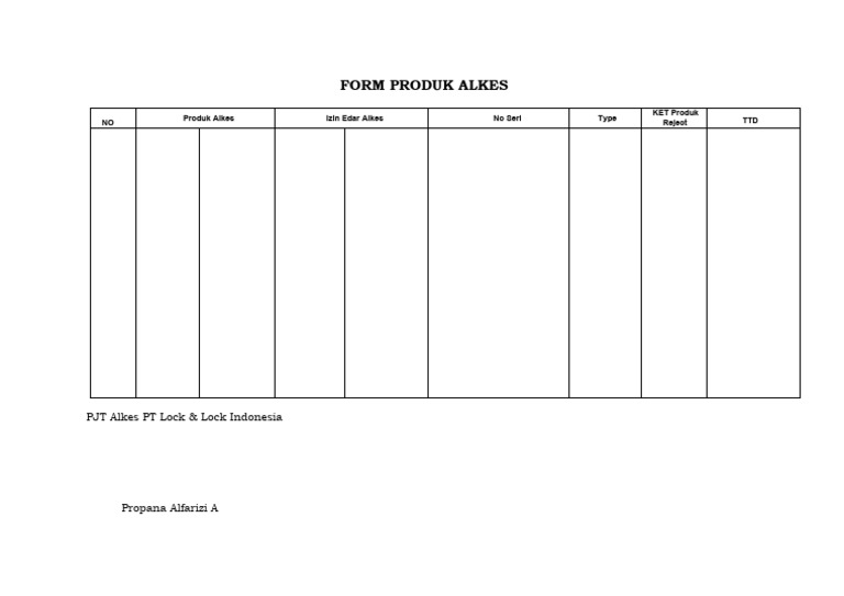 Form Produk Alkes Reject | PDF