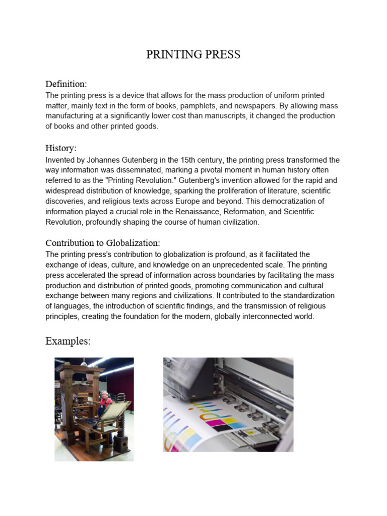 Printing Press | PDF
