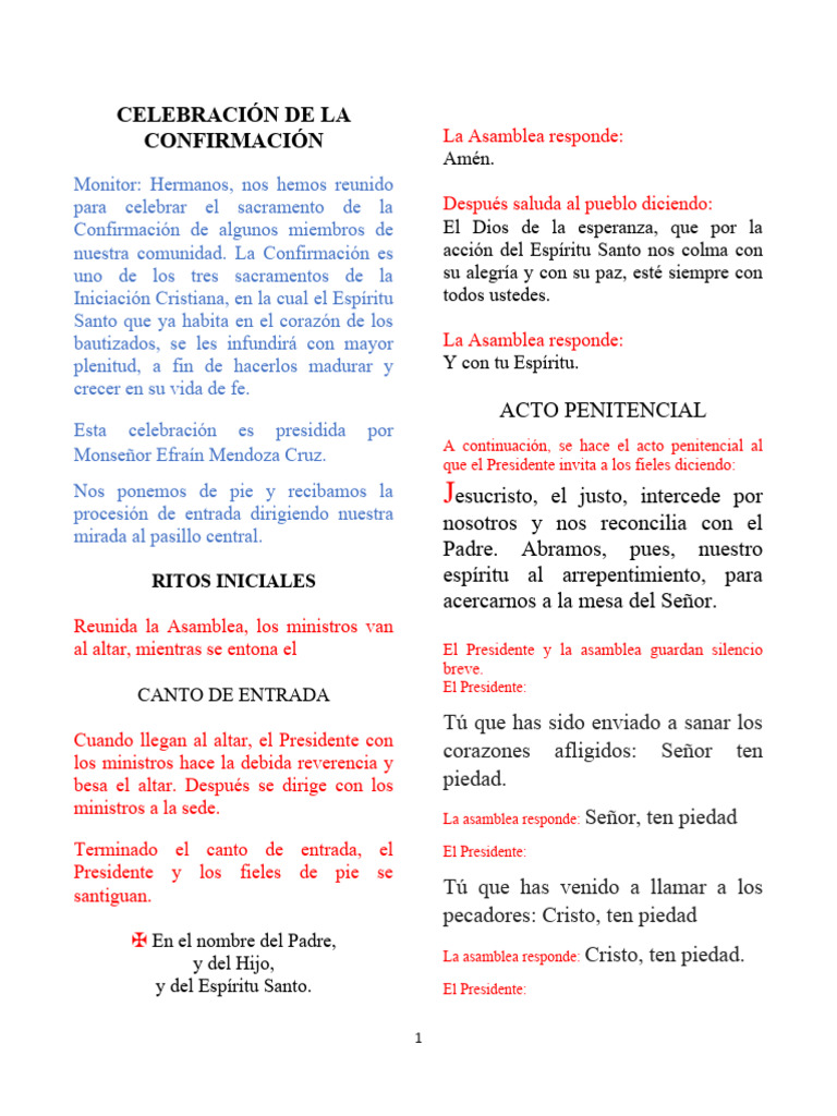 Esquema de Confirmaciones 2024 Cuaresmal | Descargar gratis PDF | eucaristía | Confirmación