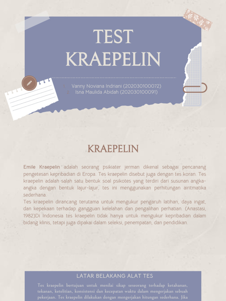 Panduan Lengkap Tes Kraepelin | PDF