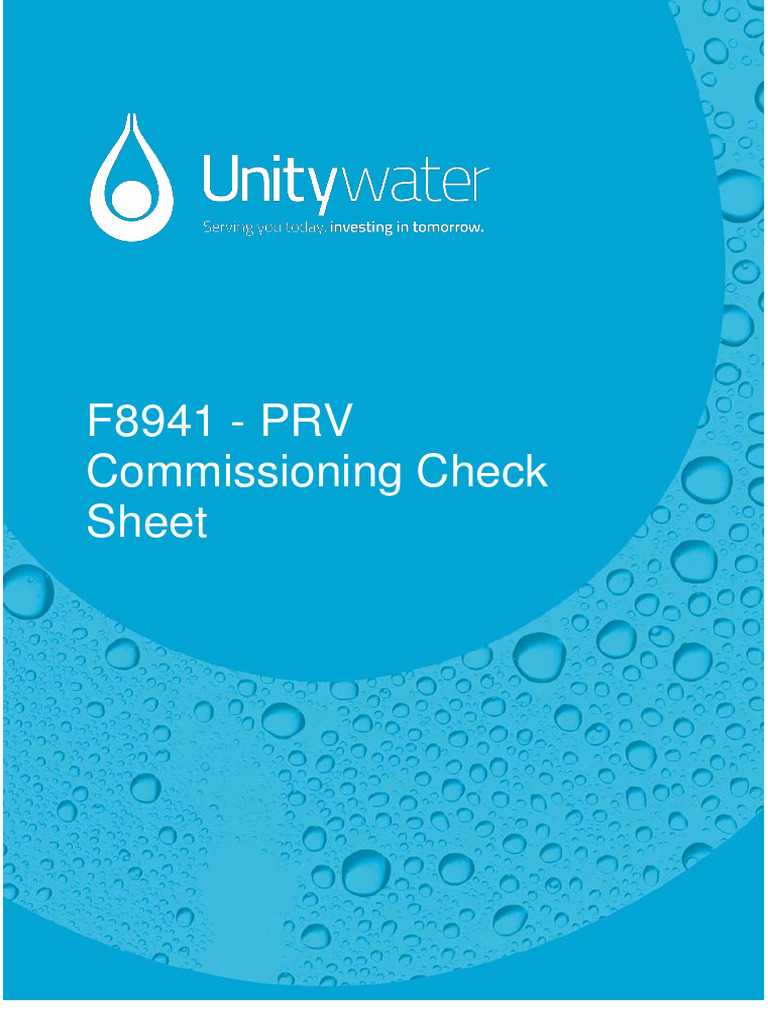 F8941 - PRV Commissioning Check Sheet | PDF | Valve | Radio