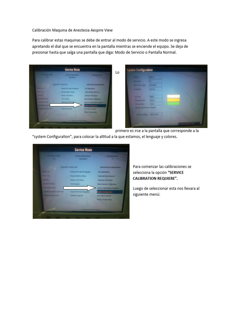 Calibración Maquina de Anestesia Aespire View | PDF