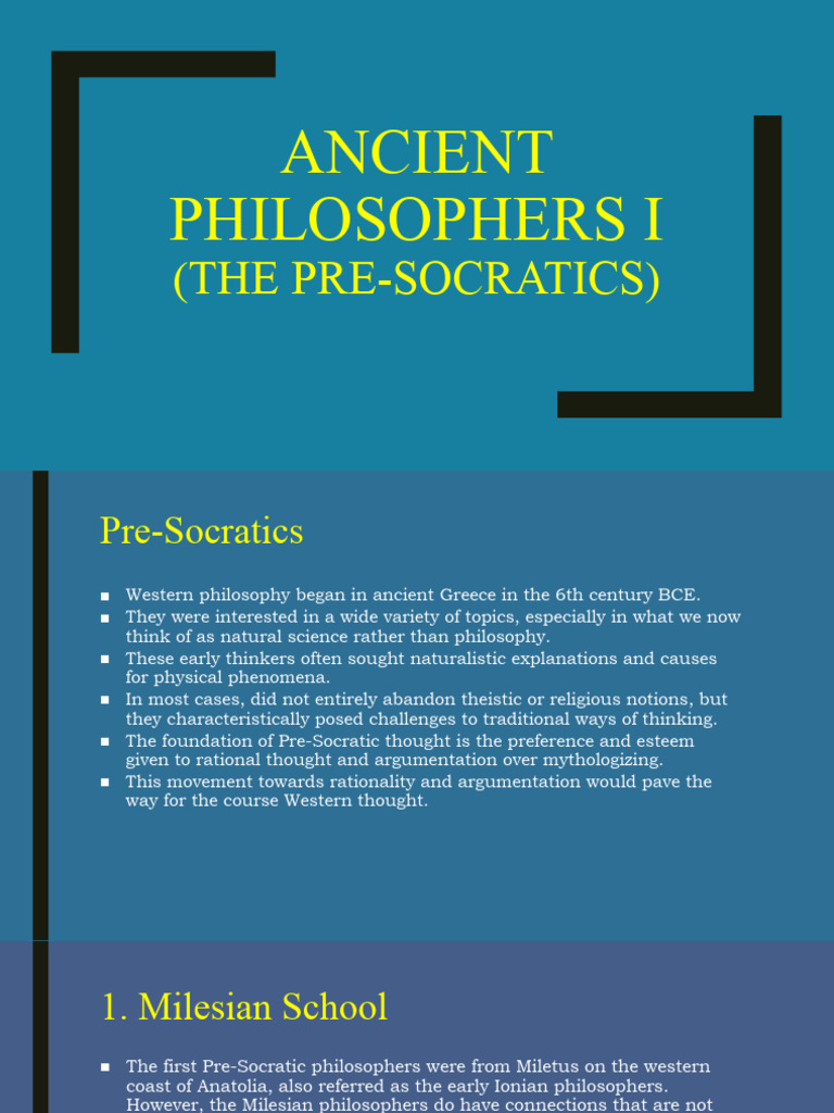 Ancient Philosophers I | PDF | Science