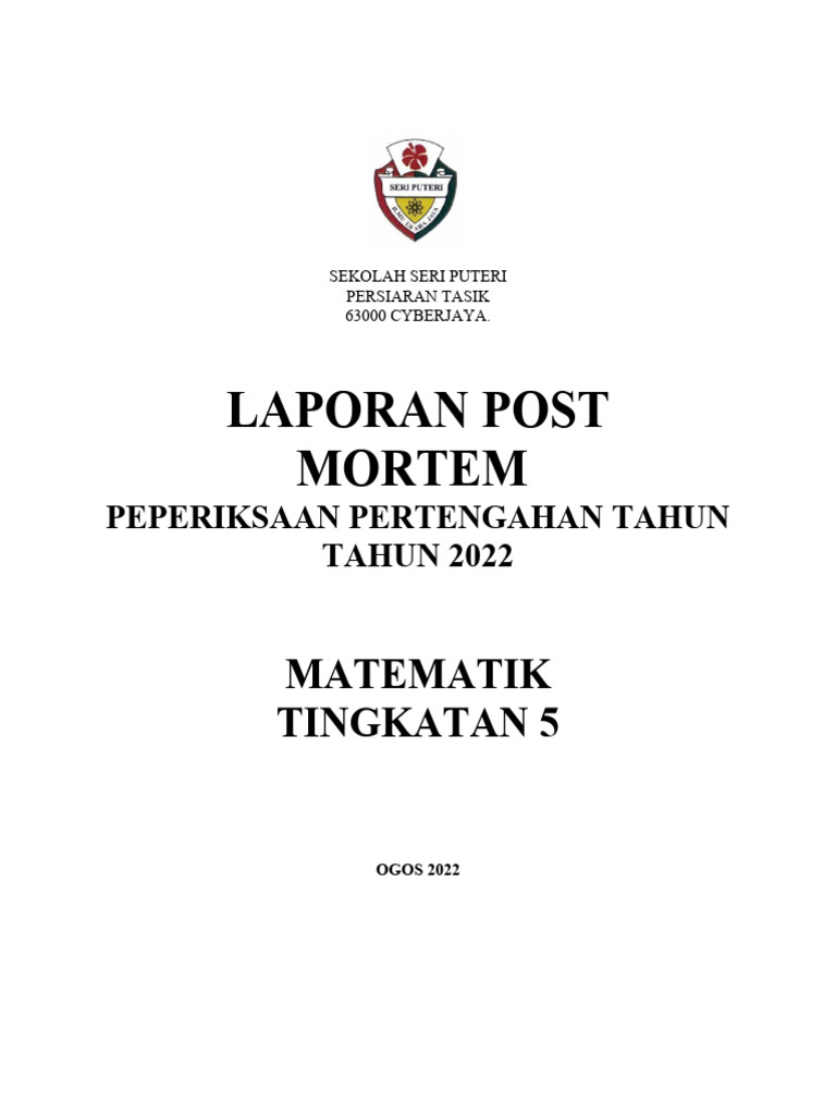 Laporan Post Mortem PPT Maths T5 2022 | PDF