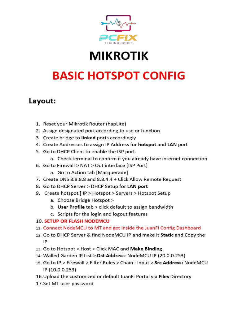 Basic MT hapLite Config Guide for JuanFi | PDF