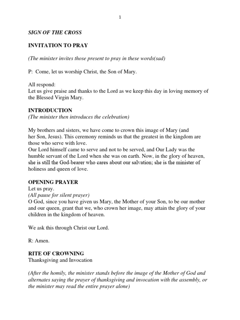 Crowning of Mama Mary | Download Free PDF | Mary, Mother Of Jesus | Prayer