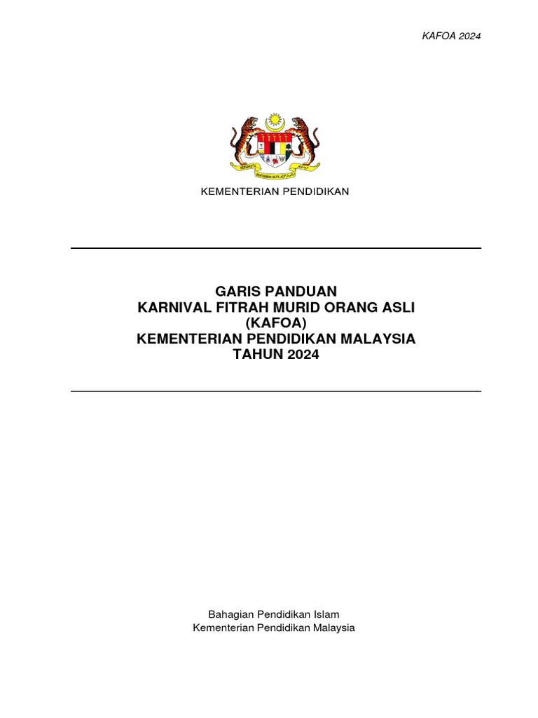 Garis Panduan Kafoa Tahun 2024 | PDF