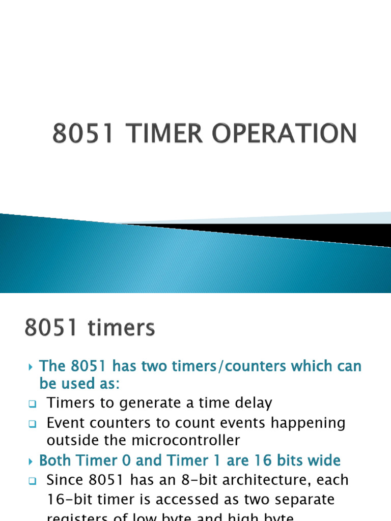 Timers of 8051 | PDF | Computer Engineering | Computer Architecture