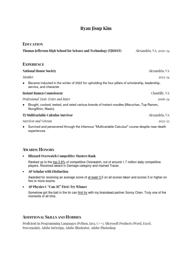 Resume-Ryan Kim | PDF