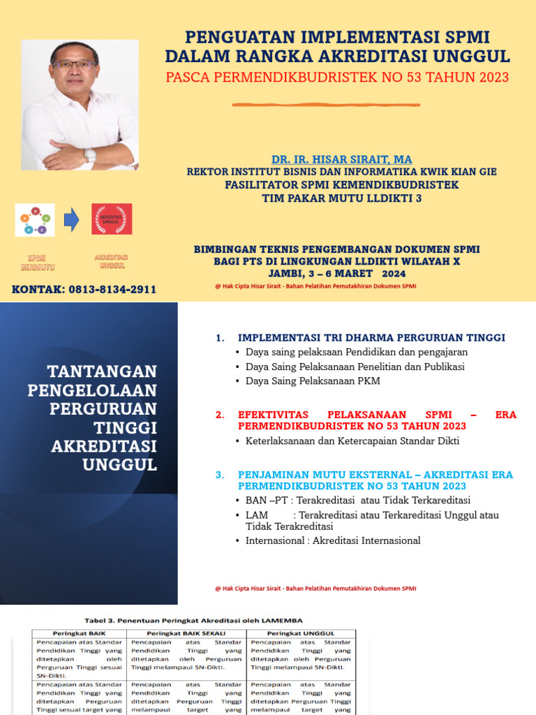 Penguatan Implementasi Spmi Era Permendikbudristek 53 Tahun 2023 | PDF | Bisnis