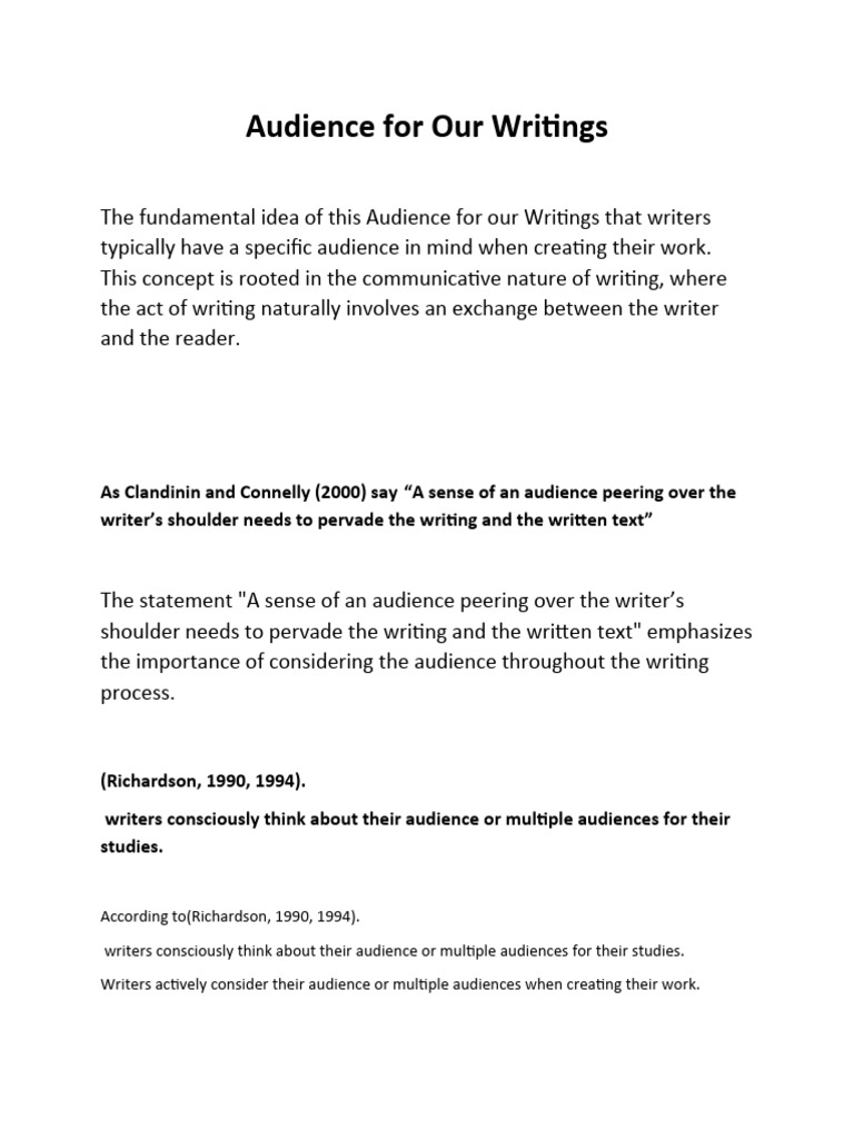 Understanding Writing for Diverse Audiences | PDF | Methodology ...