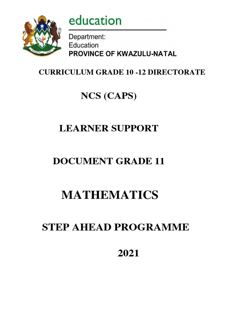 Grade 11 Mathematics Learner Support Guide | PDF | Function ...