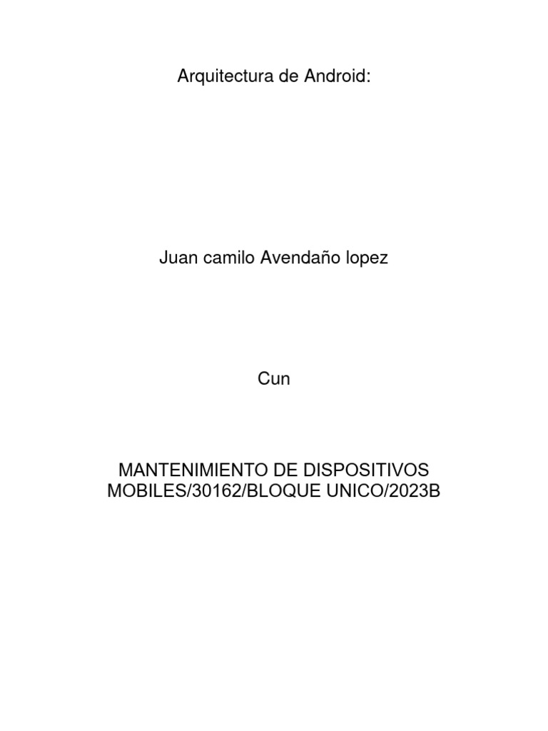 Arquitectura de Android | PDF | Android (sistema operativo) | Informática