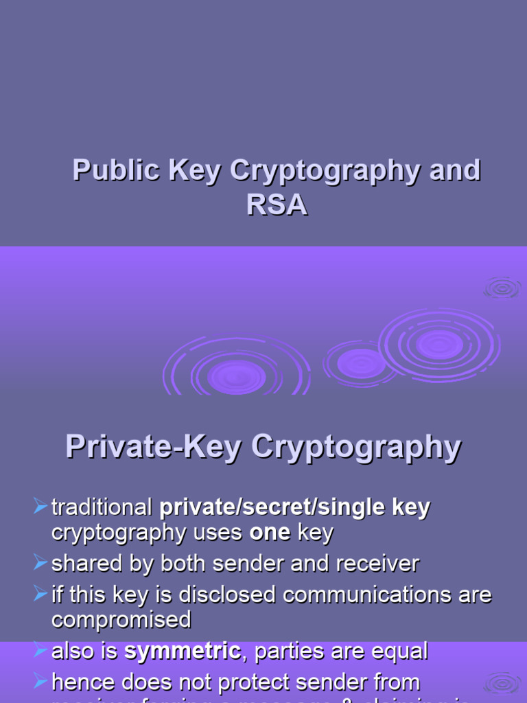 Public Key Crptography and RSA | PDF | Public Key Cryptography | Cryptography