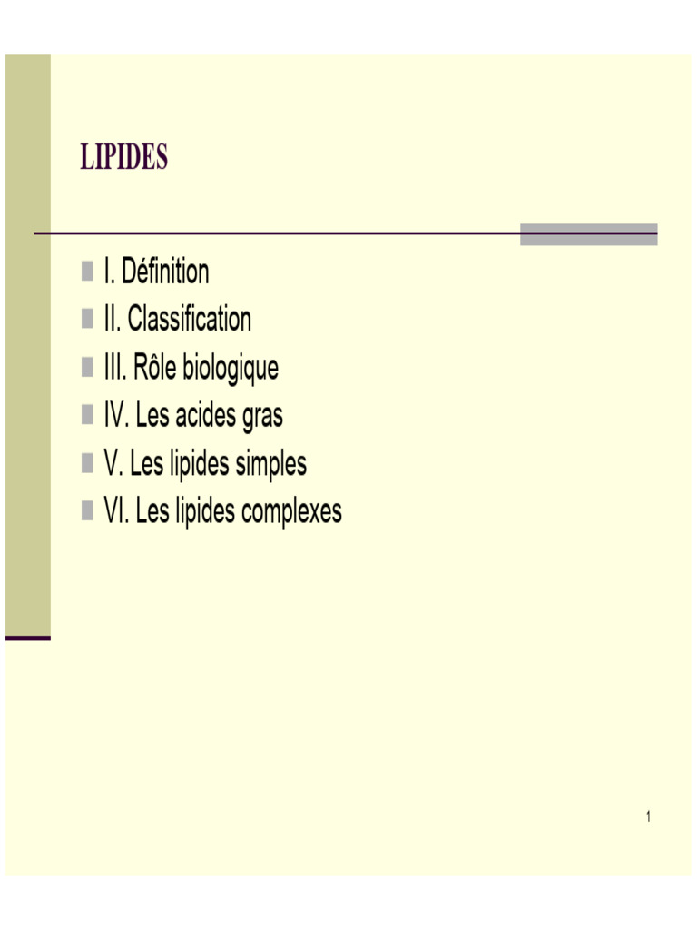 Classification et Rôle des Lipides | PDF | Lipide | Acide gras