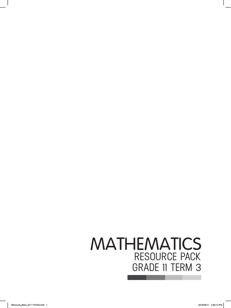 GR 11 Term 3 2019 Maths Resource Pack | PDF | Sphere | Area