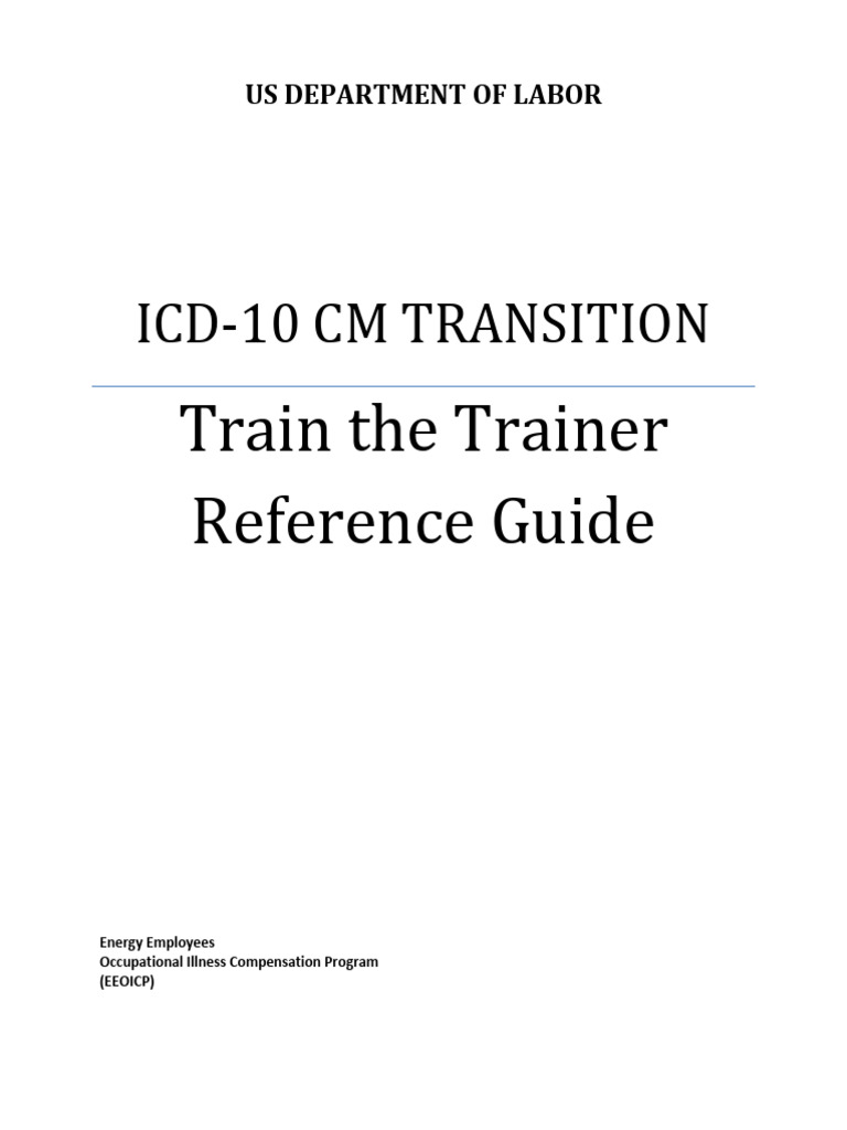 ICD-10 Transition Guide for Trainers | PDF | Medical Specialties ...