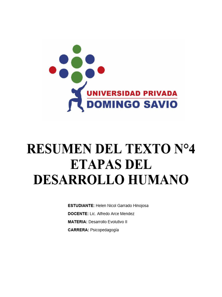 Resumen Del Texto 4 | Descargar gratis PDF | Adultos | Vejez