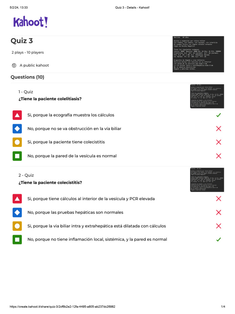 Quiz 3 CX General | PDF | Vesícula biliar | Enfermedades y trastornos