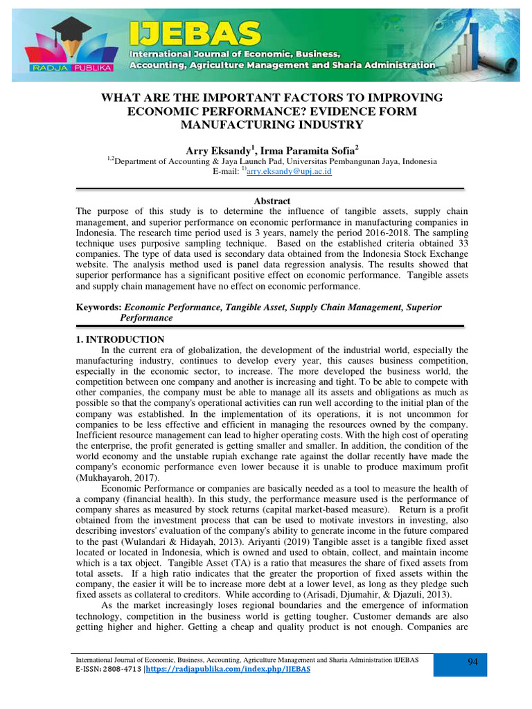 What Are The Important Factors To Improving Economic Performance ...