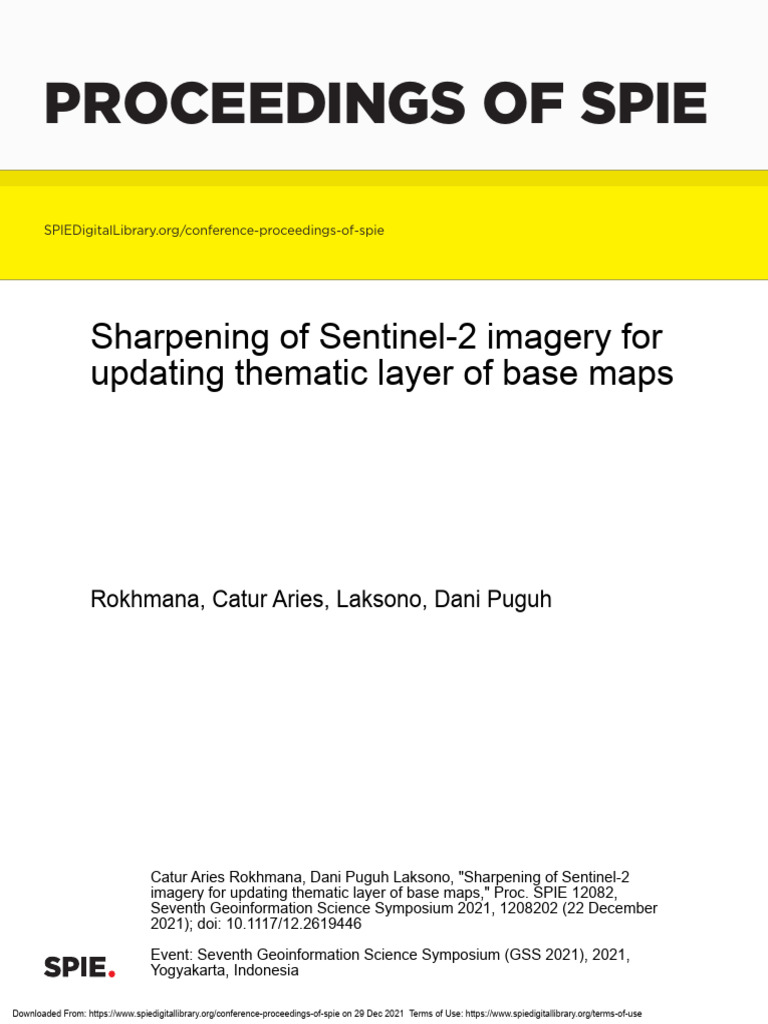 Sharpening Sentinel-2 Imagery for Maps | PDF | Infrared | Satellite Imagery